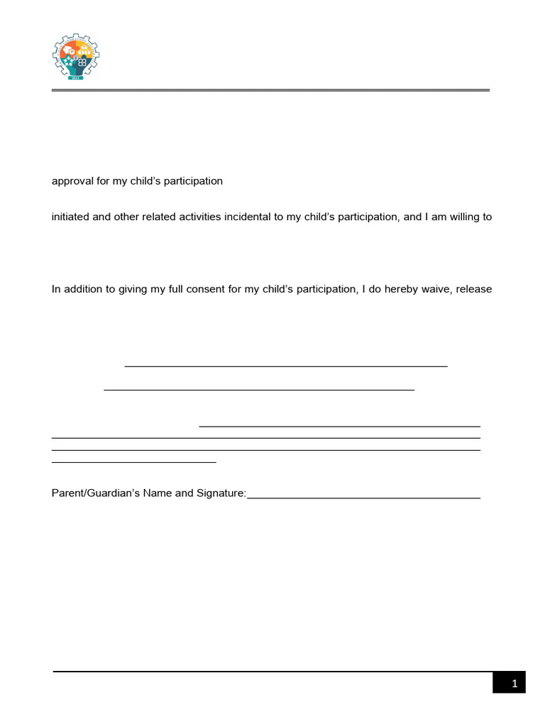 Parental Waiver and Consent Form 1 | PDF
