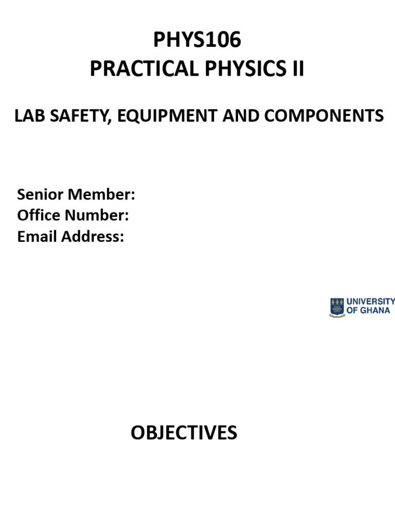 PHYS106 Lab Safety and Equipment Guide | PDF | Resistor | Electricity