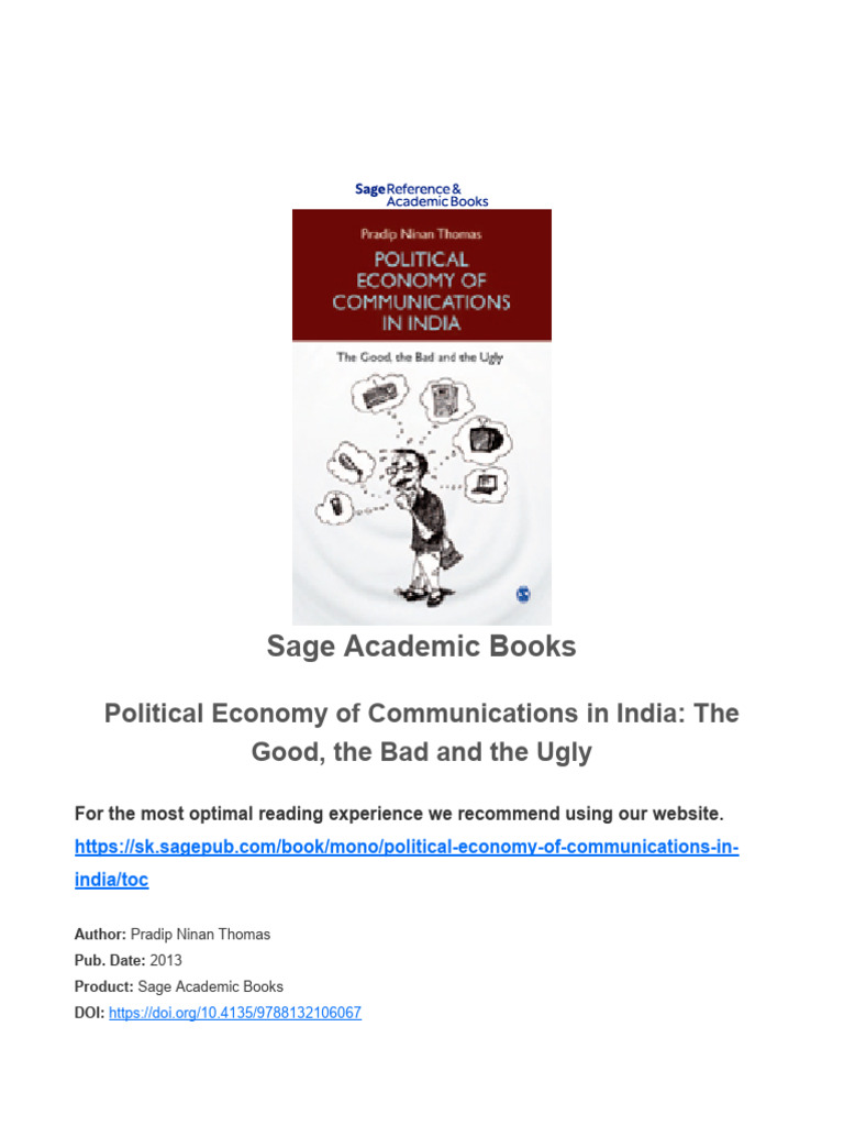Political Economy of Indian Communications | PDF | Communication ...