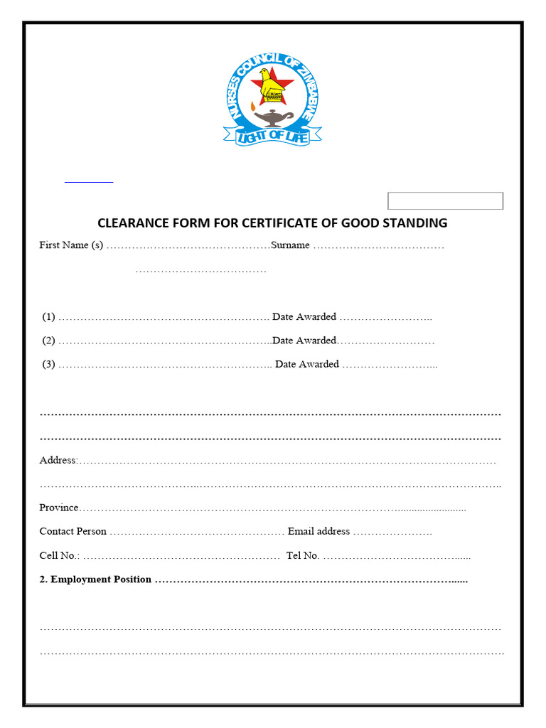 Nursing Clearance Form Process | PDF
