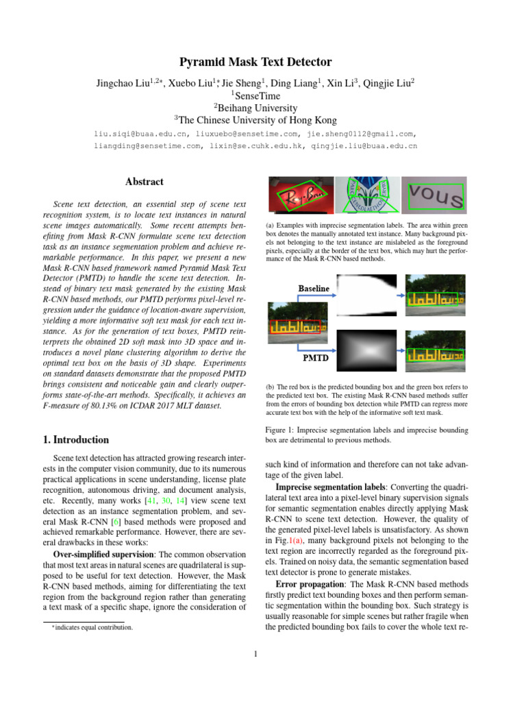 Pyramid Mask Text Detector | PDF | Image Segmentation | Applied Mathematics