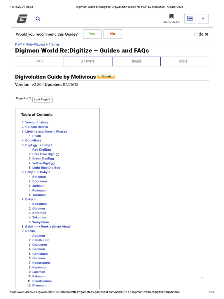 Digimon World Re - Digitize Digivolution Guide For PSP by Molivious ...