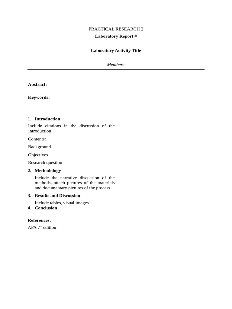 Lab Report Template | PDF