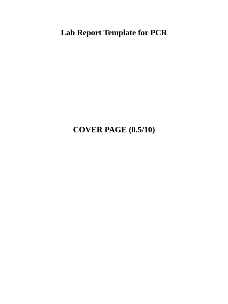 PCR Lab Report Template Guide | PDF | Gel Electrophoresis | Polymerase ...