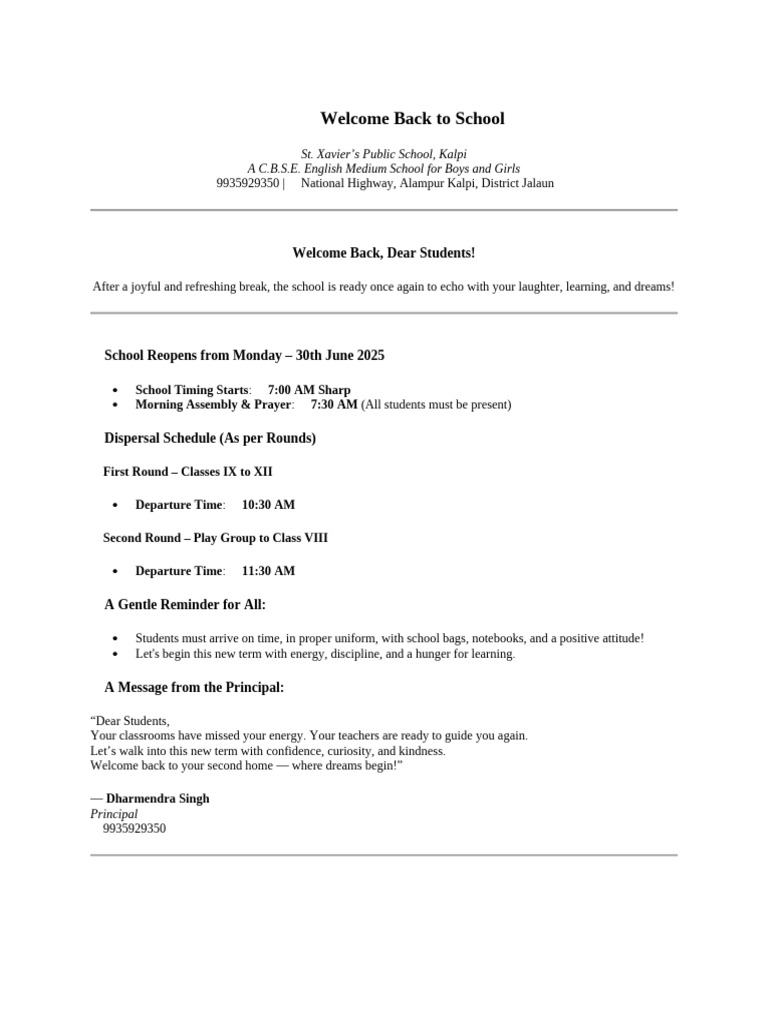 Welcome Back To School | PDF