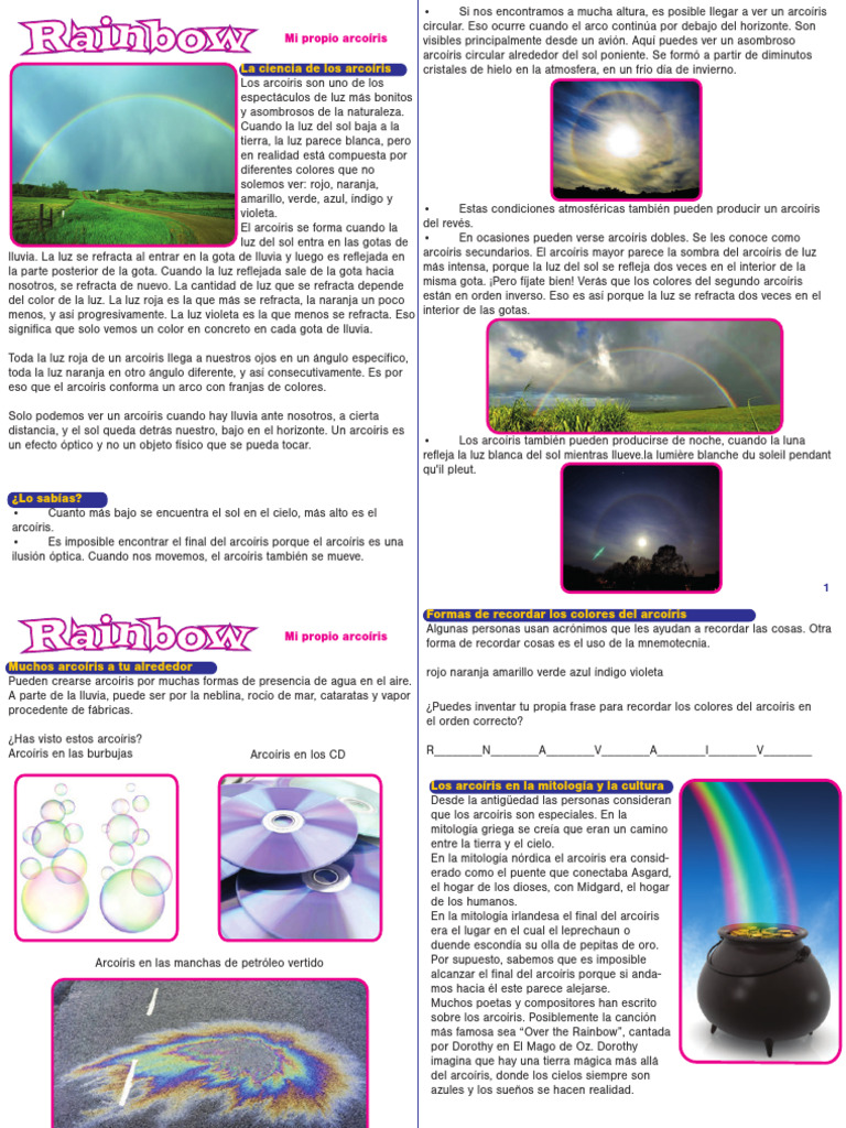 Rainbow Online Facts Spanish | PDF | Arco iris | Color