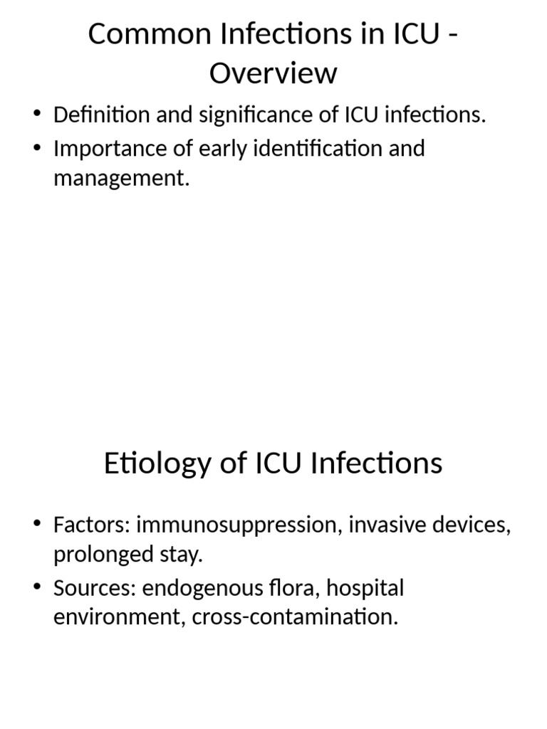 Common ICU Infections Overview | PDF | Infection | Methicillin ...