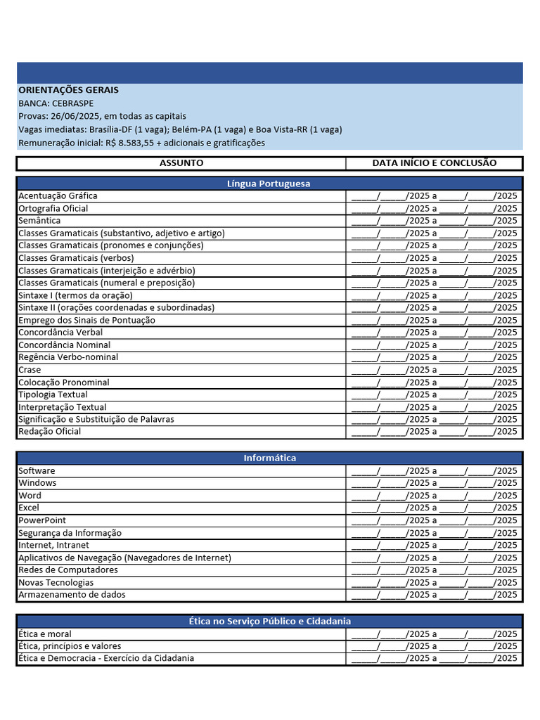 Cronograma PF 2025 | PDF | Classe gramatical | Pronome