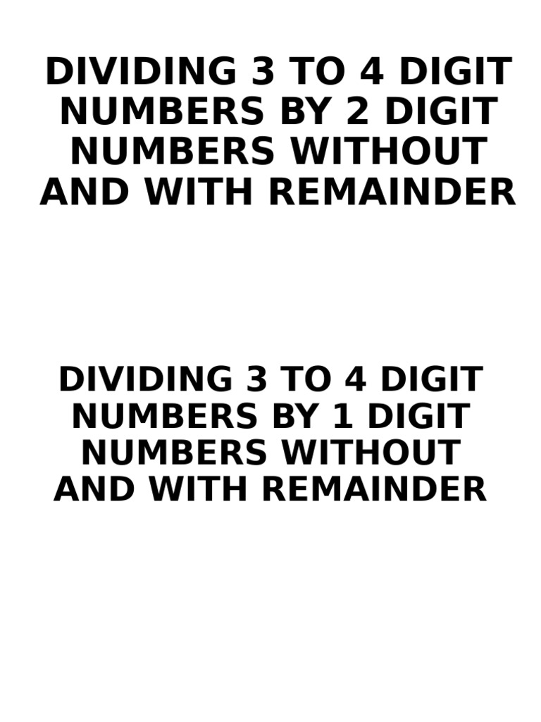 Dividing 3 To 4 Digit Numbers by 2 | PDF