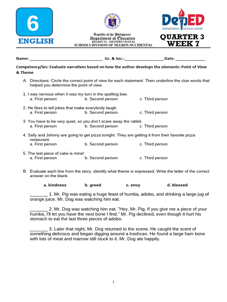 Evaluate Narrative Elements in English | PDF
