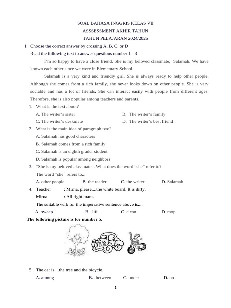 Soal Asat Bahasa Inggris 2024 2025 | PDF | Indonesian Language | Linguistics