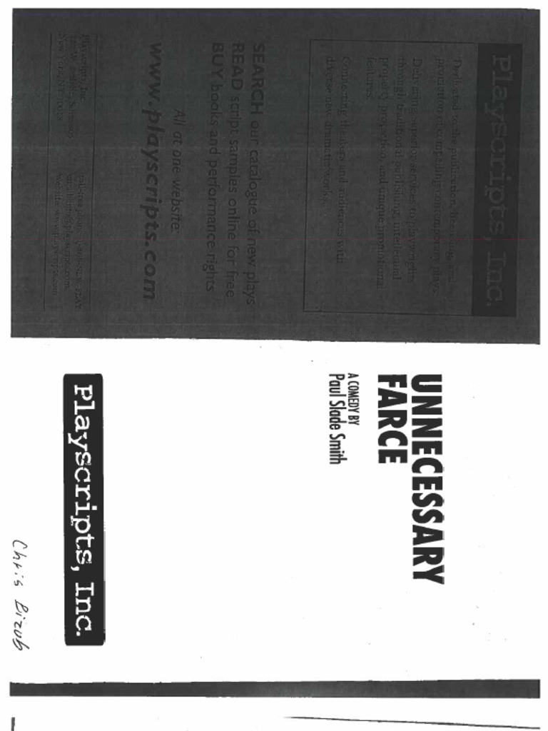 Unnecessary Farce Script | PDF