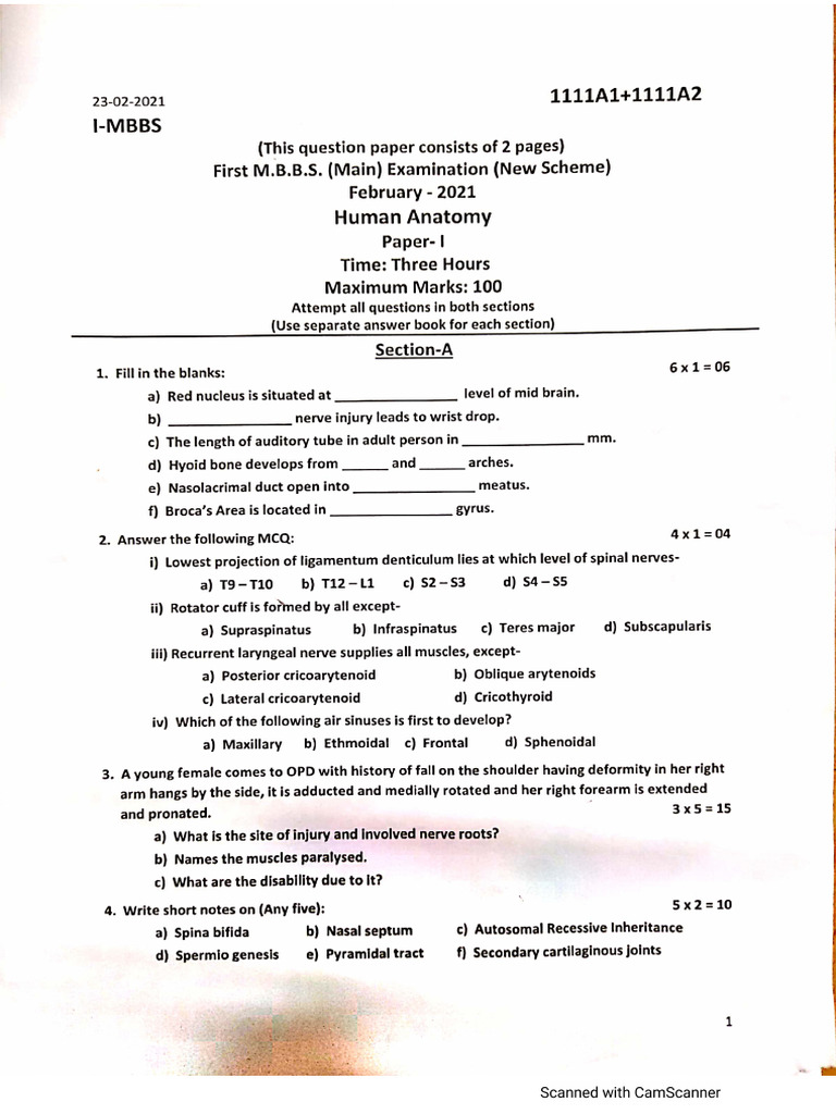 2019-20 Batch RUHS UC Papers | PDF