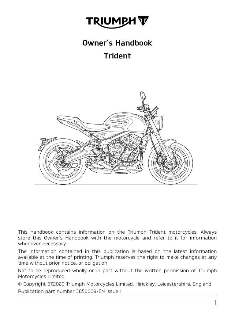 Triumph Trident 660 - 使用手冊 | PDF | Motorcycle | Throttle