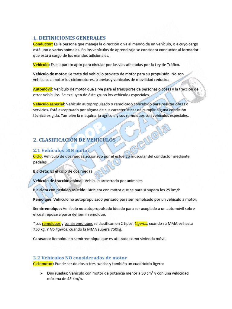 Definición y Clasificación de Vehículos | PDF | Coche | Transporte