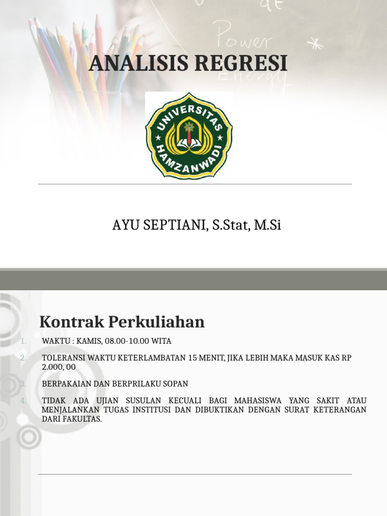 Pertemuan.1 - Analisis Regresi Linier | PDF