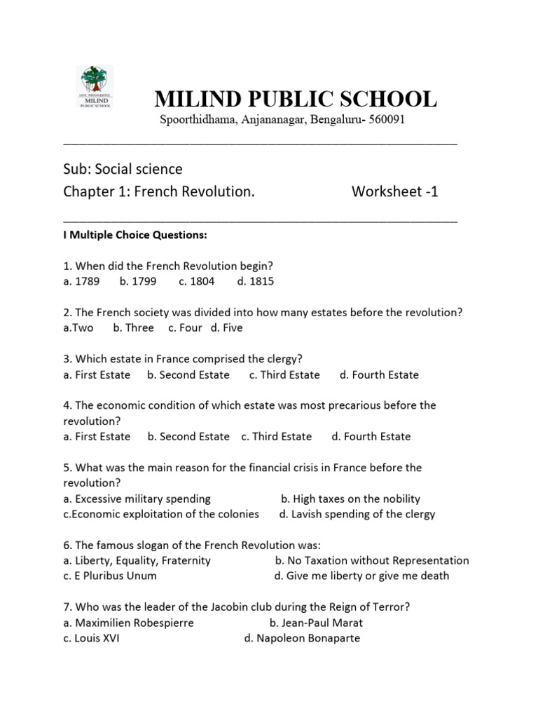 French Revolution Worksheet Activities | PDF | French Revolution ...