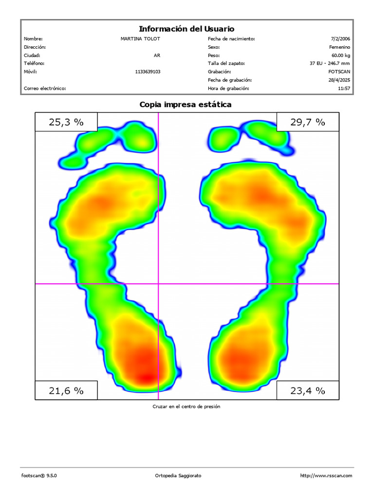 FOOTSCAN | PDF | Sistema musculoesquelético | Pie