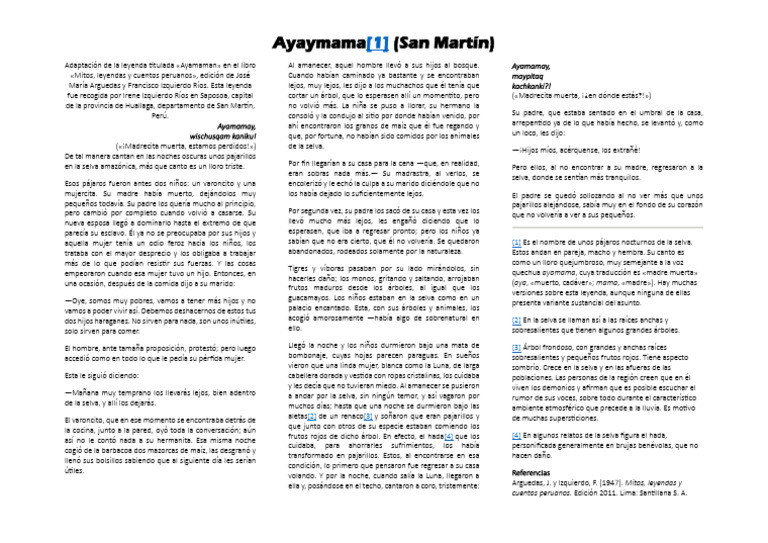 Ayaymama Leyenda-San Martín | PDF