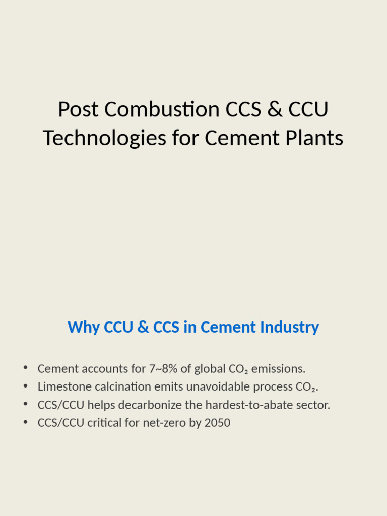 CCS & CCU For Cement Industry | PDF | Carbon Capture And Storage ...