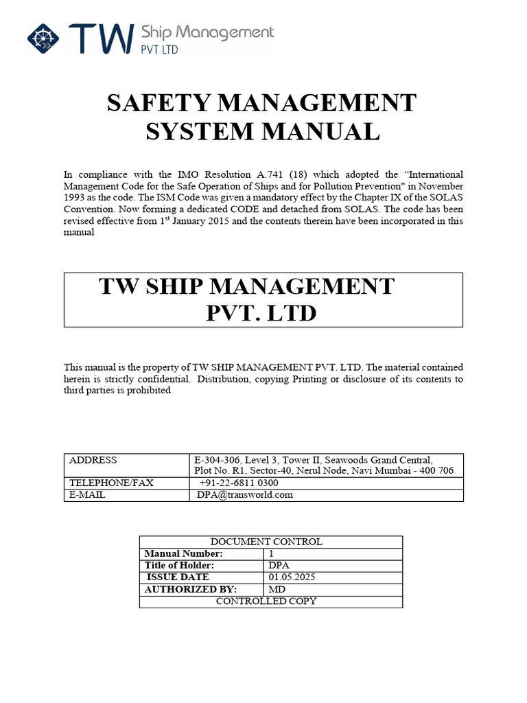 SAFETY MANAGEMENT APEX MANUAL Rev.0 - NEW | PDF | Safety | Regulatory ...