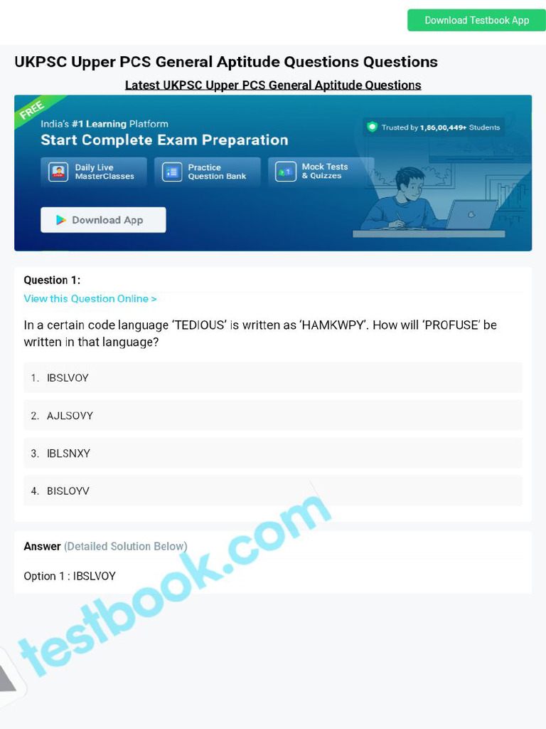 Ukpsc Upper Pcs General | PDF