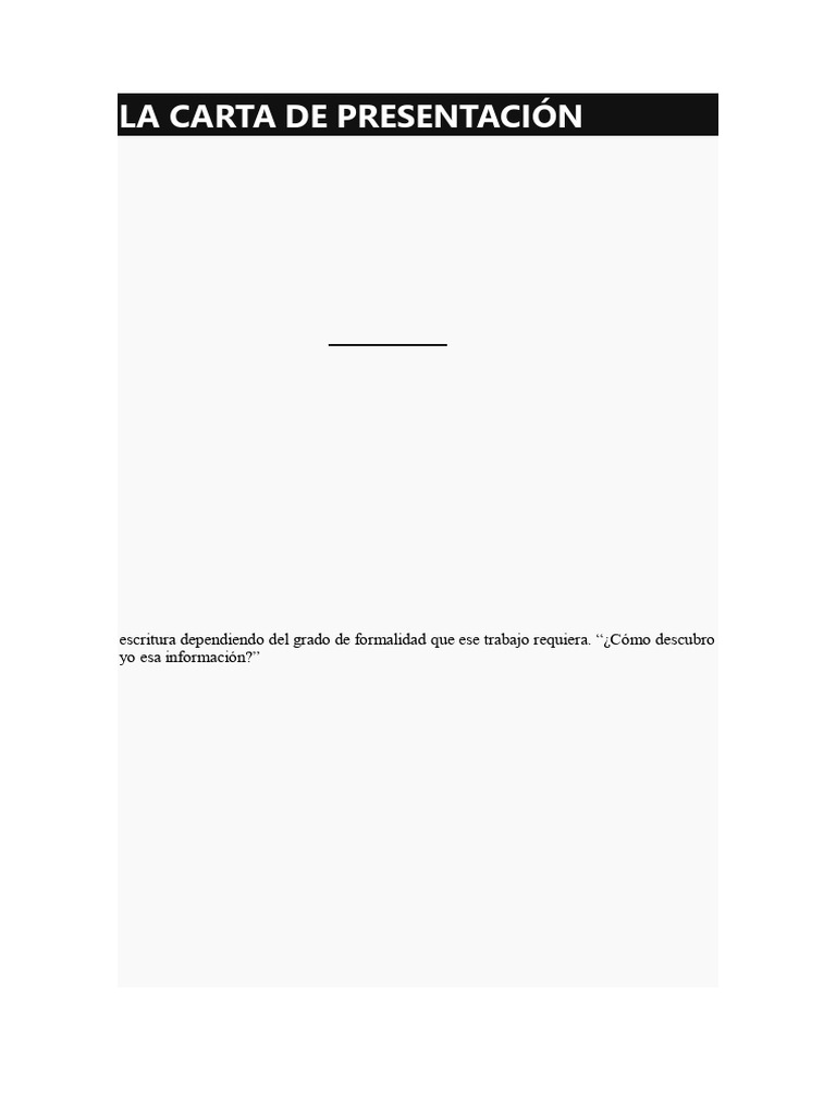 Cómo Escribir una Carta de Presentación | PDF | Plan de estudios