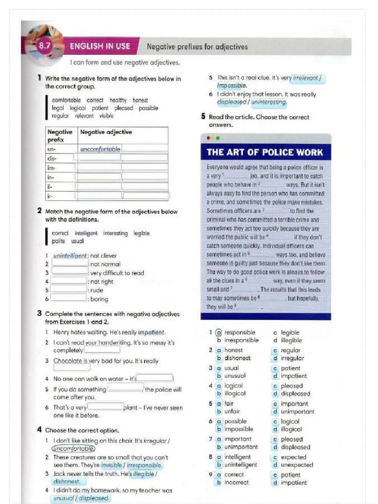 Negative Prefixes | PDF