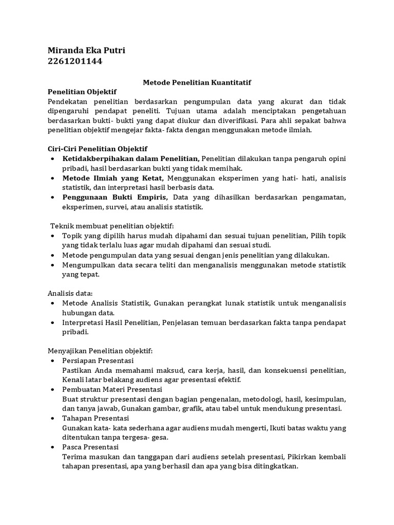 Miranda Eka Putri - Tugas Pert 10 Riset SDM | PDF