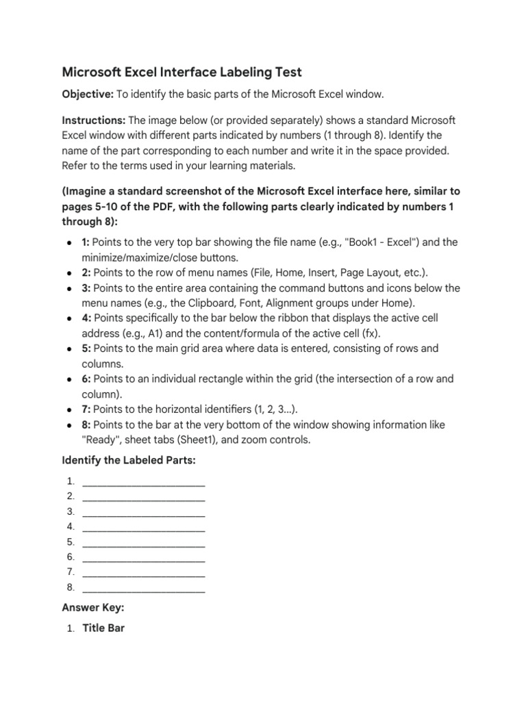 Excel Interface Labeling Guide | PDF