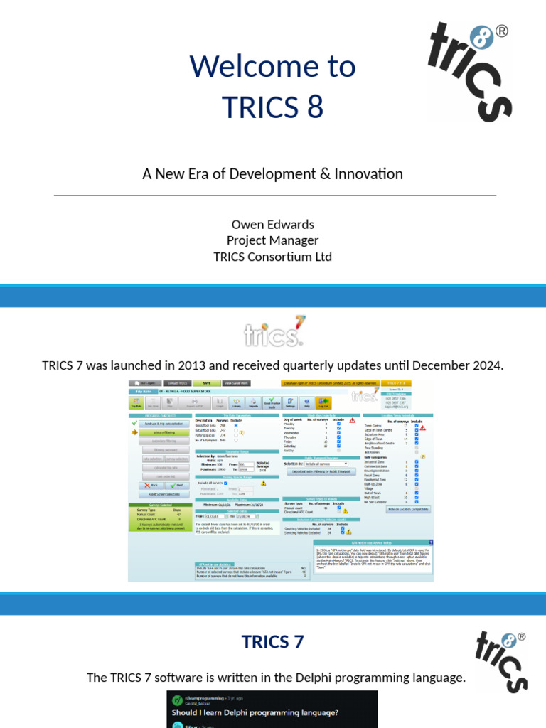 Welcome To TRICS 8 Interactive System Demonstration | PDF