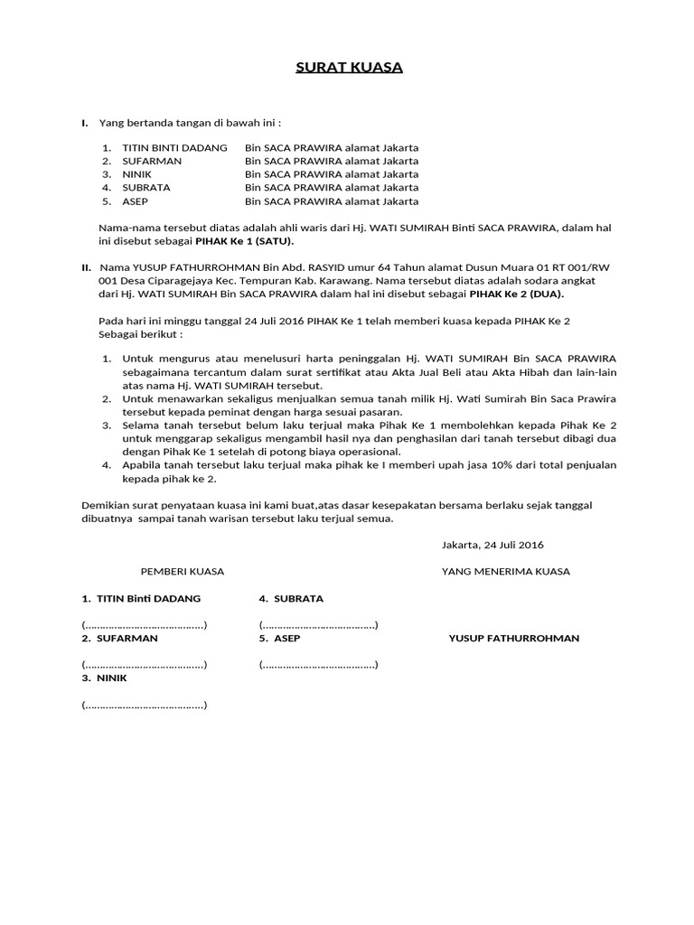 Surat Kuasa - 2 | PDF