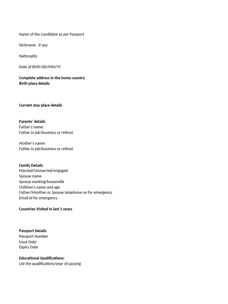 International Recruitment Candidate Profile | PDF | Government And ...