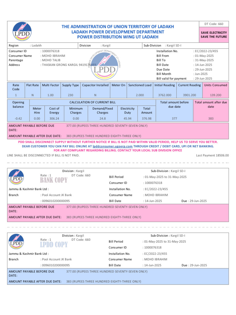 The Administration of Union Territory of Ladakh Ladakh Power ...
