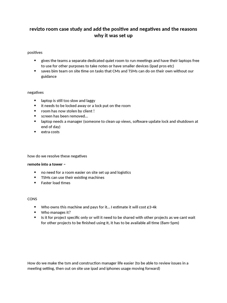 Revizto Room Case Study: Pros and Cons | PDF