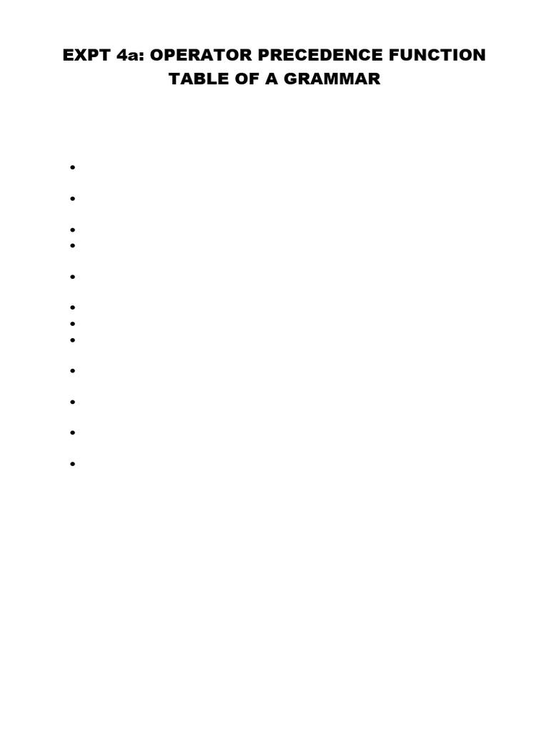 Lab 4 - OPFT and Shift Reduce Parser | PDF | Computing | Theoretical Computer Science