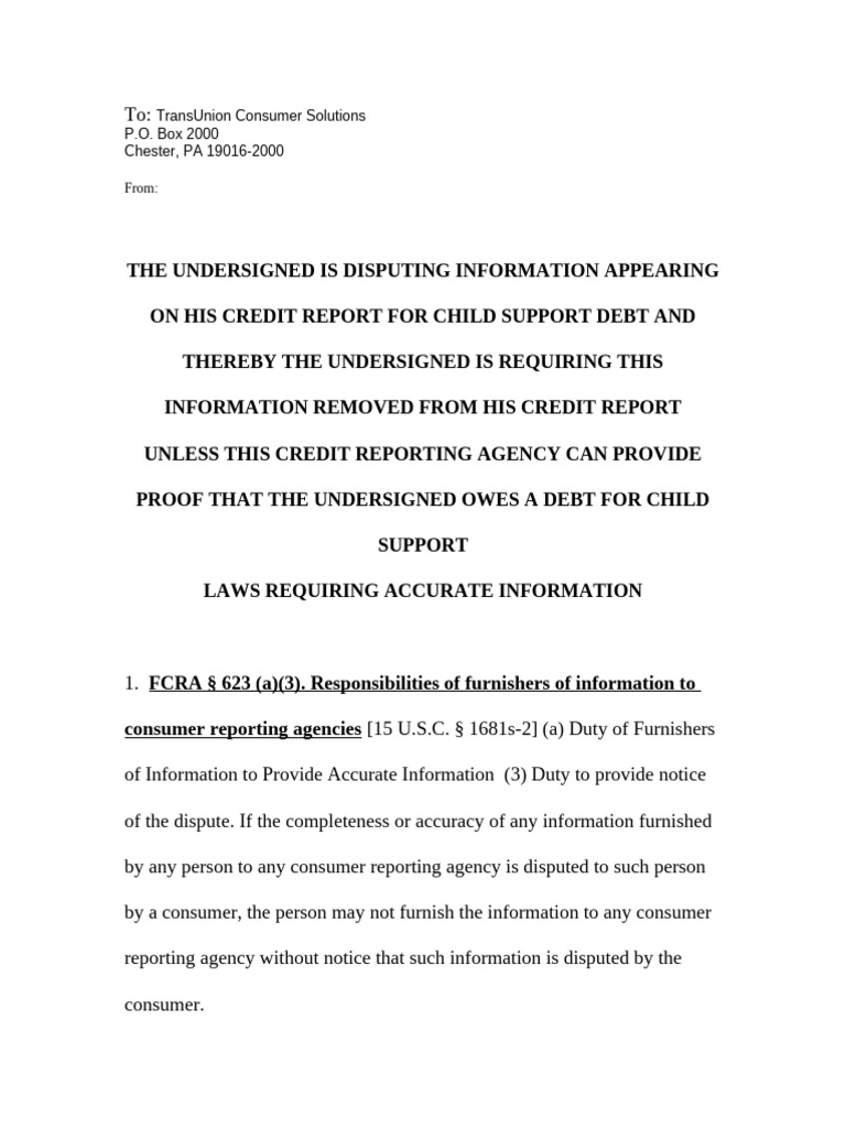 Credit Bureau Demand Proof of Debt Copy Template | PDF | Freedom Of ...