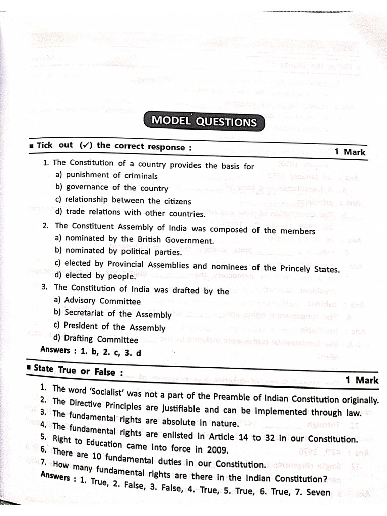 Model Question Paper | PDF