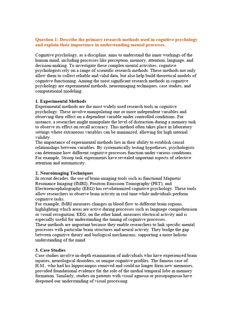 Cognitive Model | PDF | Attention | Memory