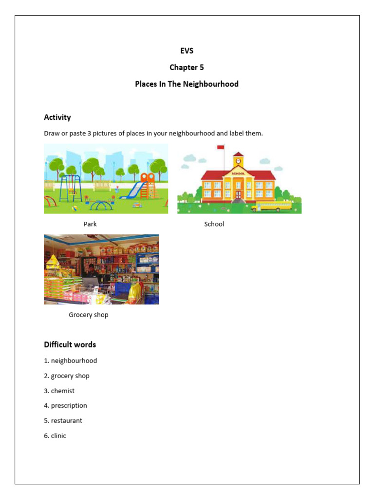 Neighbourhood Places Activity Guide | PDF