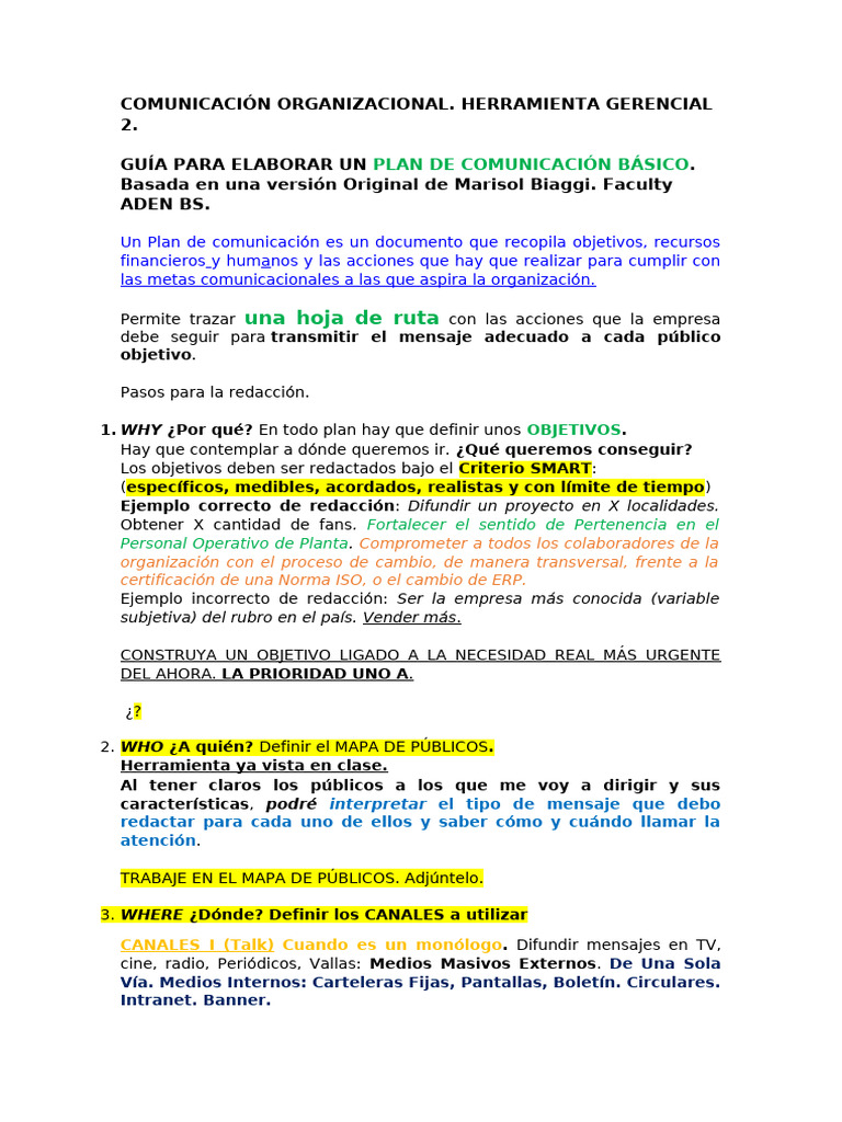 Plan de Comunicación Integral | PDF | Comunicación