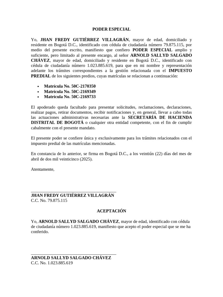 PODER ESPECIAL Amplio y Suficiente | PDF