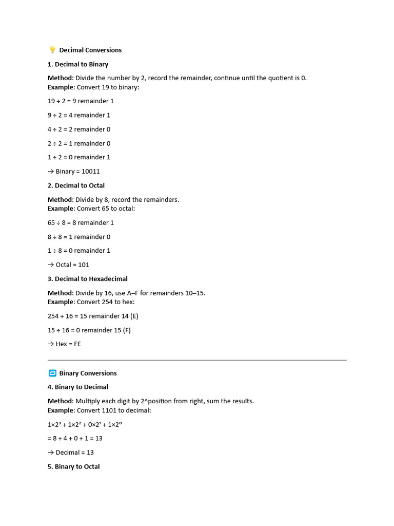 ? Decimal Conversions | PDF