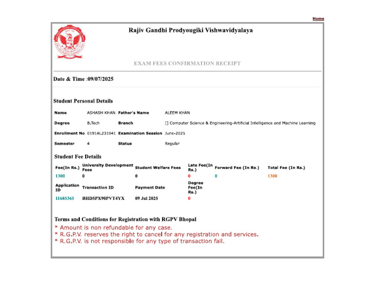 Ashash Exam Form | PDF