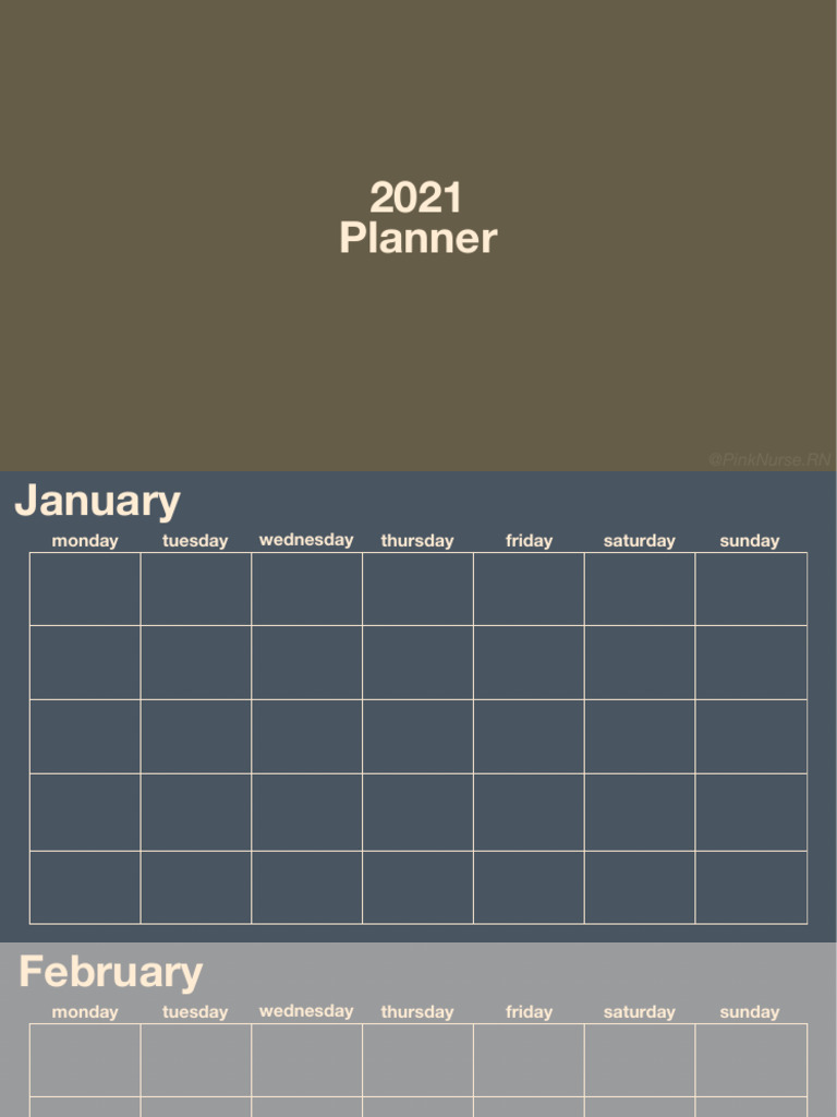 Free 2021 Montly & Weekly Planner | PDF