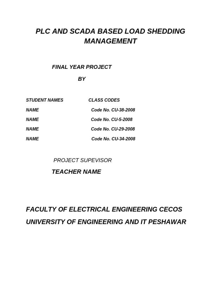 PLC-Based Load Shedding Management | PDF | Programmable Logic ...