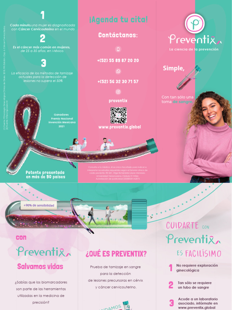 Triptico Preventix Cofepris | PDF | Cáncer de cuello uterino | Cáncer