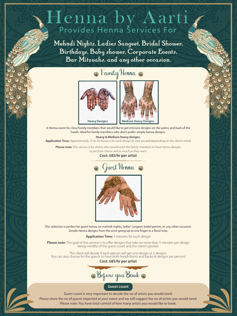 Guest - Family Henna Packages | PDF