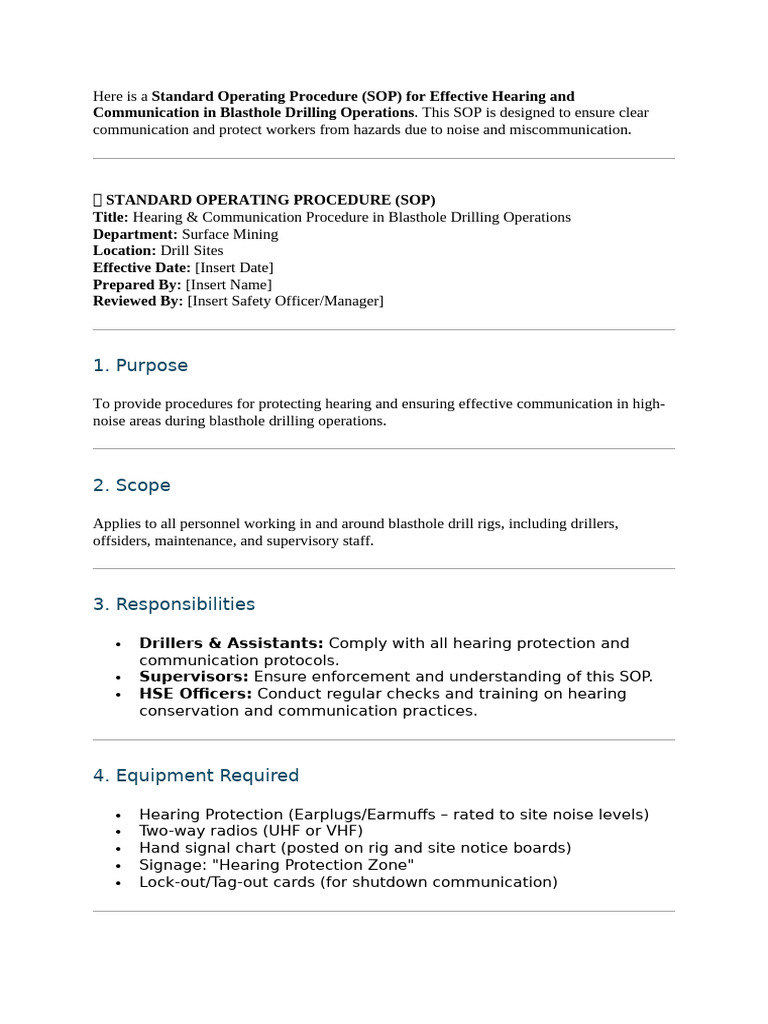 SOP For Hearing Conversation and Communication | PDF | Noise ...