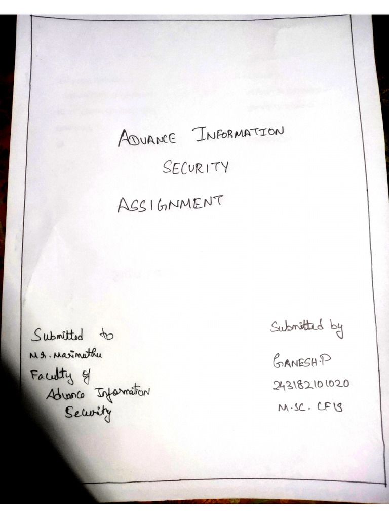 Advance Information Security Ass3 | PDF